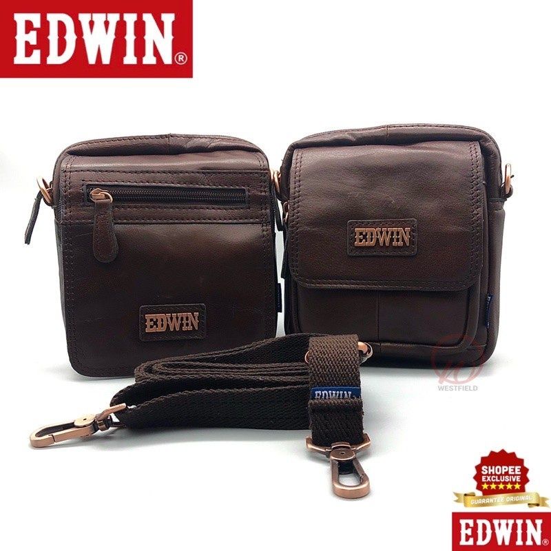 EDWIN LEATHER SLING & WAIST POUCH BAG 2 IN 1 oh | Shopee Malaysia