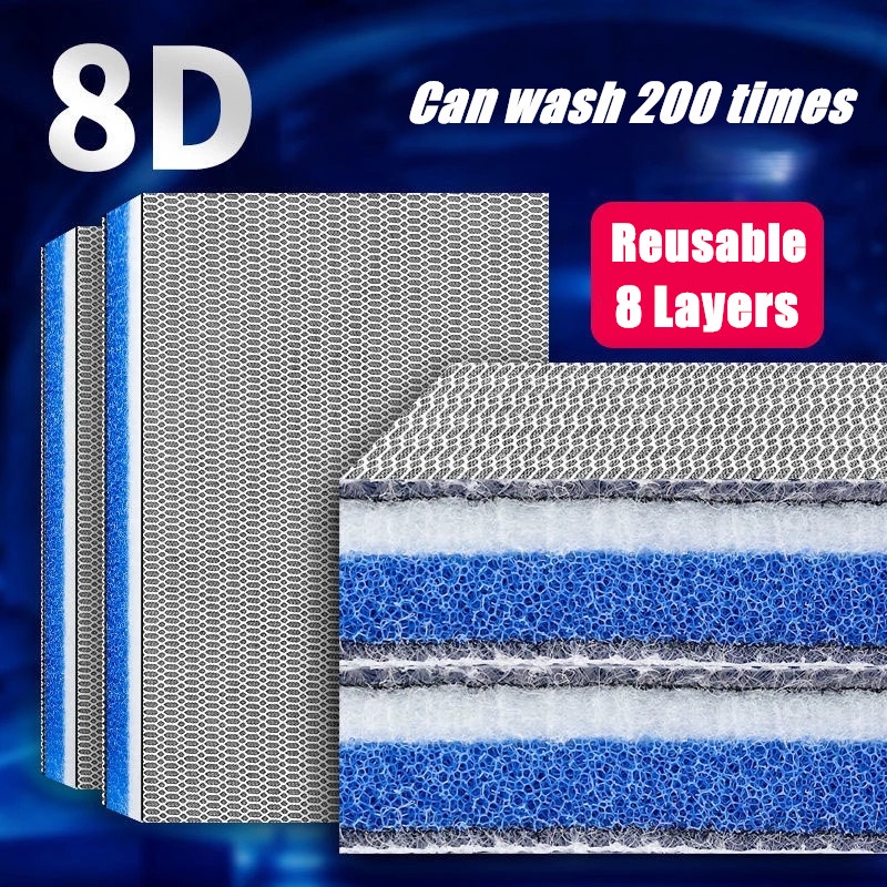 Reusable 8D 6D Aquarium Filter Sponge Fish Tank Biochemical Filter Foam ...