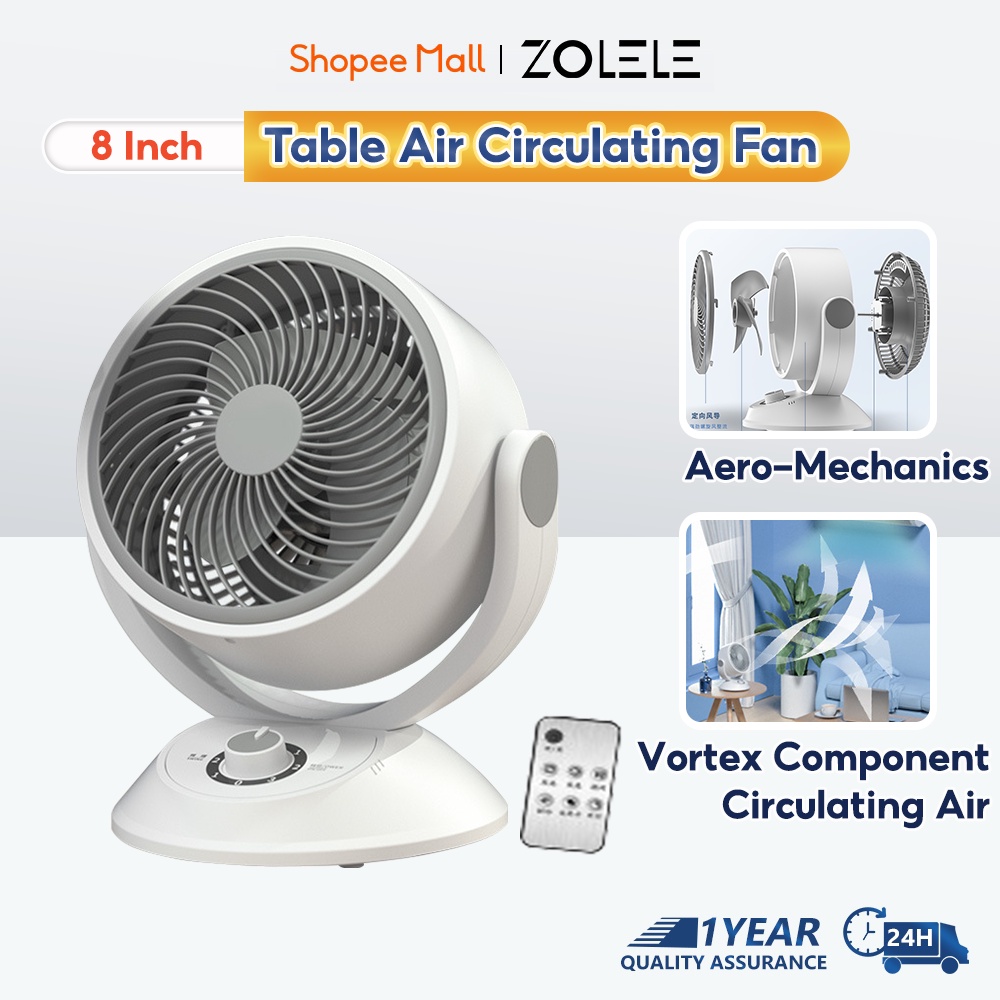 SHMOG Kipas Jadual Turbo Table Fan Stand Fan Swing Remote Control ...