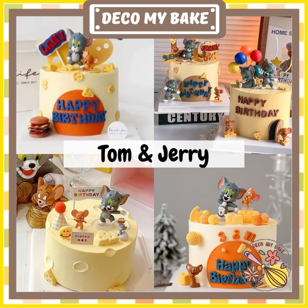 DMB Tom & Jerry Birthday Cake Decoration Cake Topper Cat Mouse Kek ...