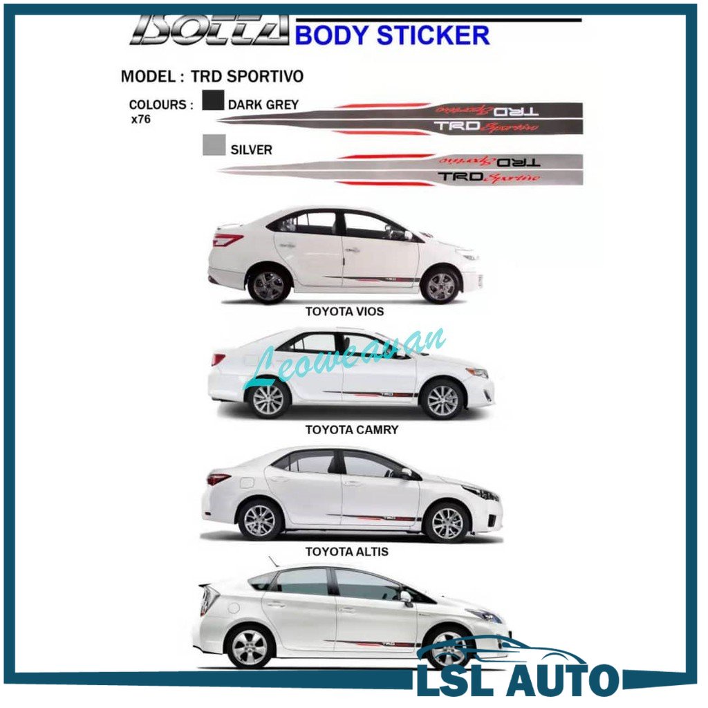 Toyota vios trd body sticker 1set 2pcs | Shopee Malaysia