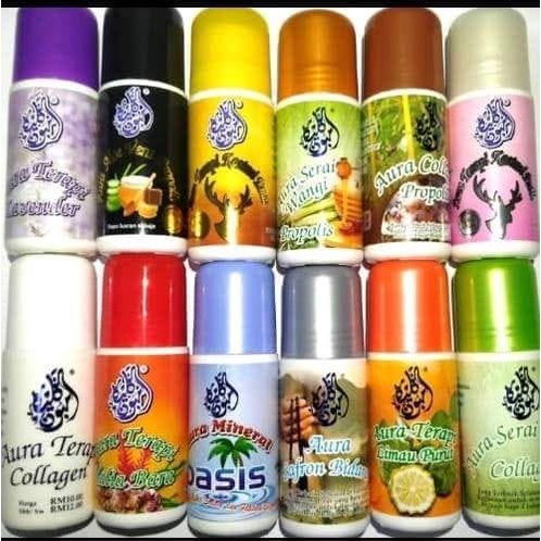 AURA TERAPI Collagen Roll On Gold & Biru Aromatherapy 100% ORI HQ ...