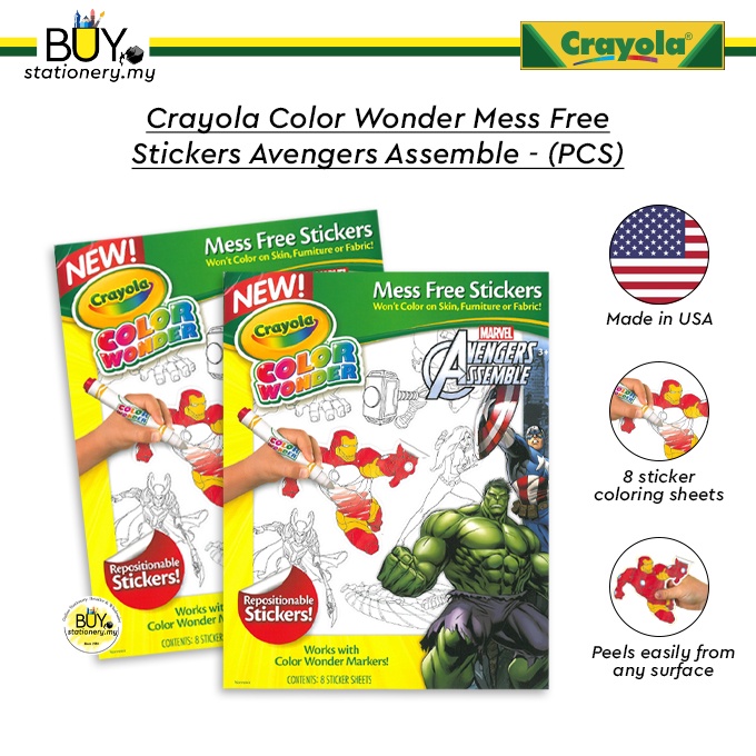 Crayola Color Wonder Mess Free Stickers Avengers Assemble – (PCS ...