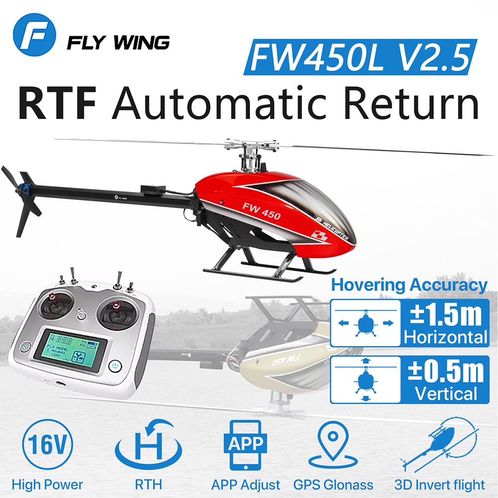 Fly Wing FW450 V2.5 RC Helicopters forAdults Control RTF GPS ...
