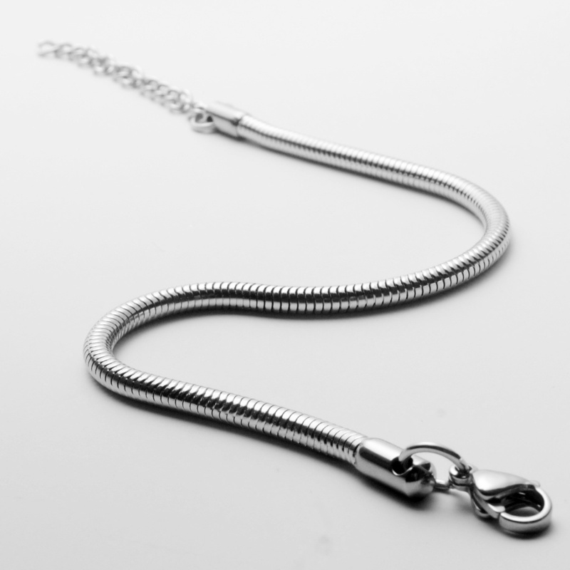Brand new fashion titanium steel 3.2mm snake type chain bracelet,retro ...