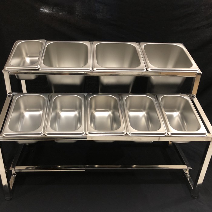 2-story food pan rack/Stand/level stainless garnish rack foodpan ...