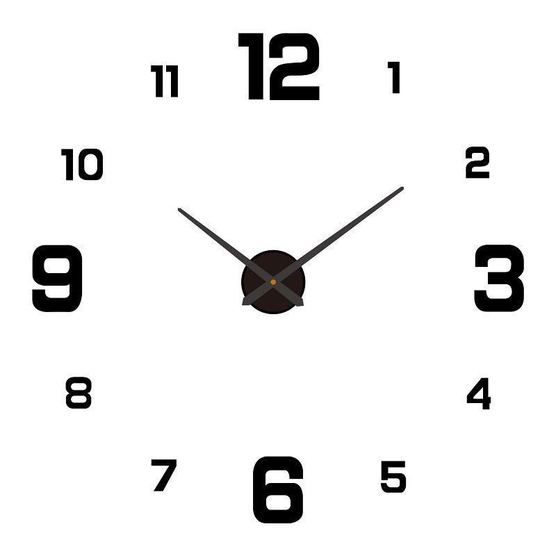 Jam dinding 3D bercahaya tanpa bingkai pelekat dinding jam senyap untuk ...