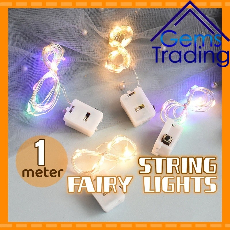 (1 METER) 3 Modes Mini LED Fairy String Lights 1 M Copper Wire Starry ...