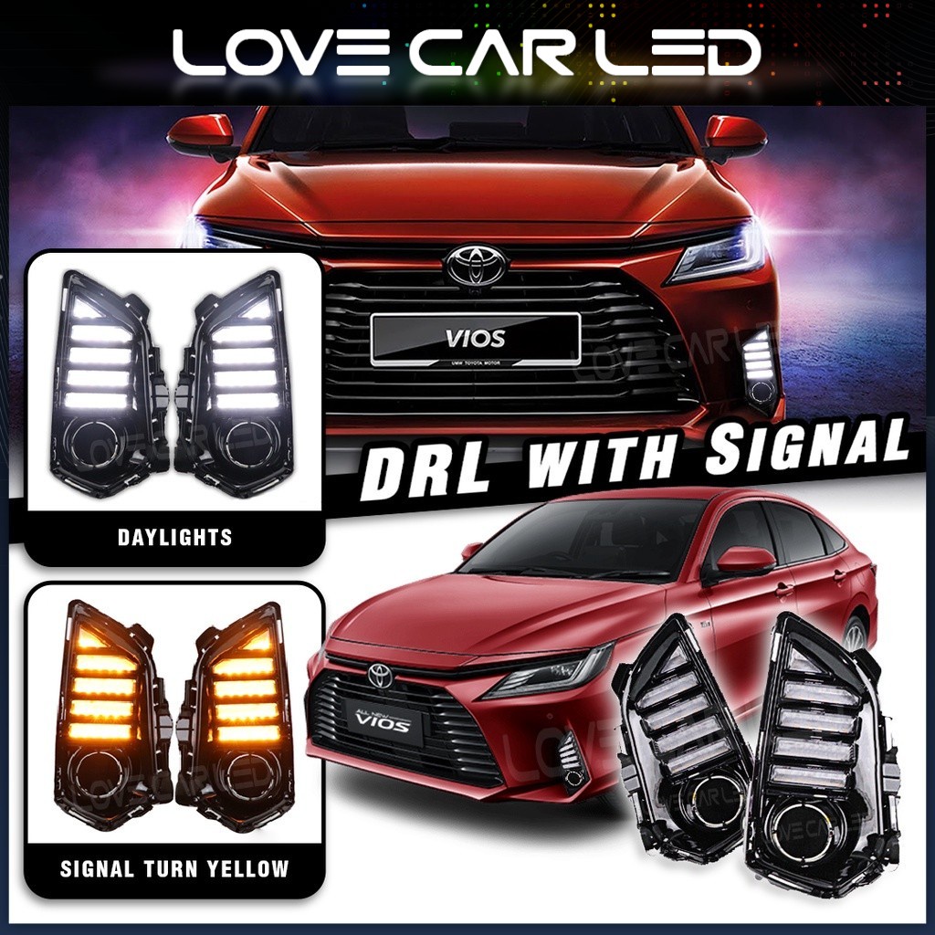 2 Pcs ABS LED Front L+R Daytime Running Lights DRL For Toyota VIOS 2022 ...