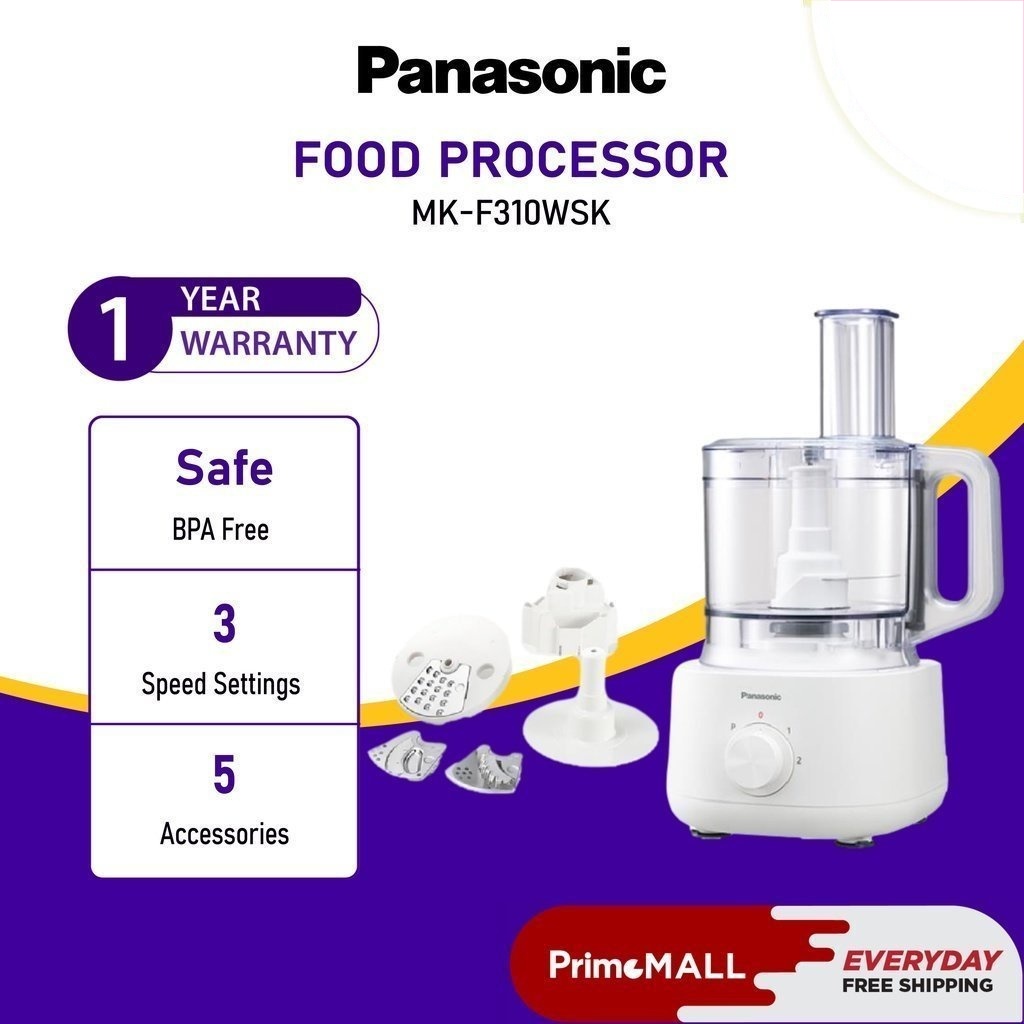 PANASONIC MK-F310 FOOD PROCESSOR WITH 5 ACCESSORIES FOR 18 FUNCTIONS MK-F310WSK | Shopee Malaysia