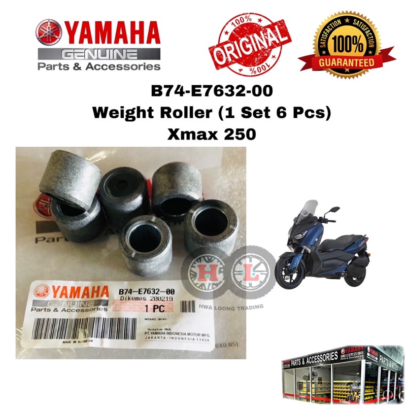 YAMAHA WEIGHT ROLLER XMAX 1 SET ORIGINAL (B74-E7632-00)- Pulley Roller ...