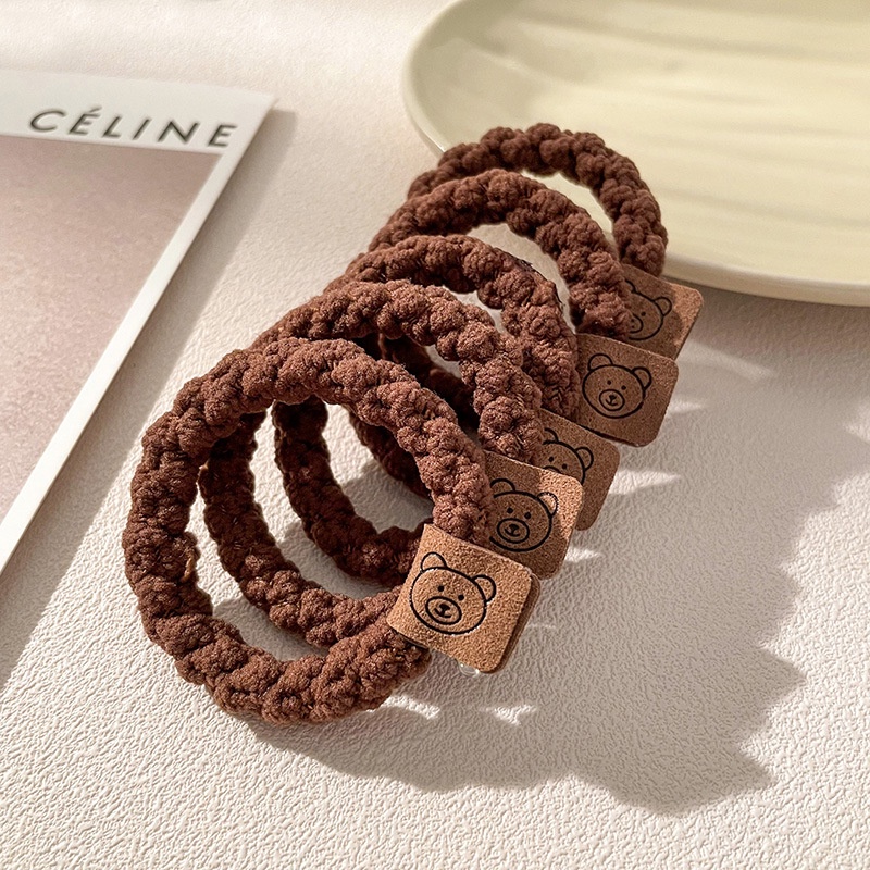 10pcs Set Thickened Hair Ties Korean Fashion New Cute Cartoon Bear High ...