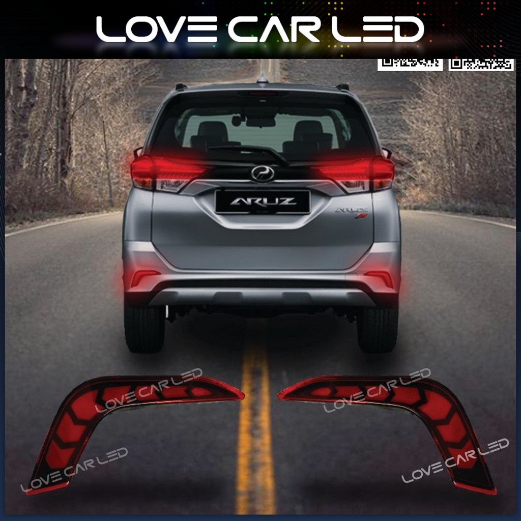 2PCS Perodua Aruz Rear Bumper Reflector LED Multi Function | Shopee ...