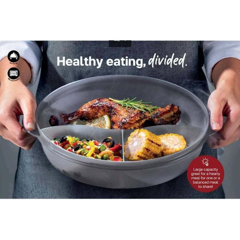 Tupperware Large CrystalWave Divided Dish (1) 1.4L | Shopee Malaysia