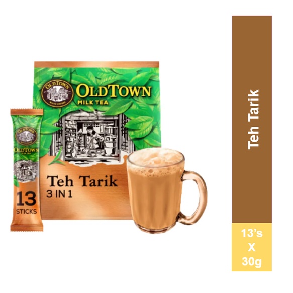 Old Town Milk Tea 3-in-1 Teh Tarik Instant Premix Milk Tea (13s x 30g ...