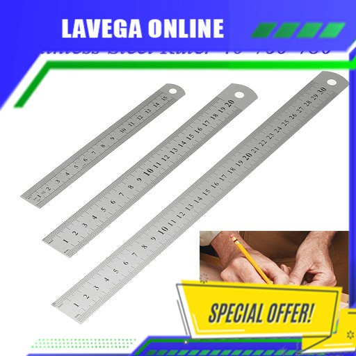 Stainless Steel Extra Long Ruler 40" (100cm) / 60" (150cm) / 80" (200cm) Extra Panjang Besi ...