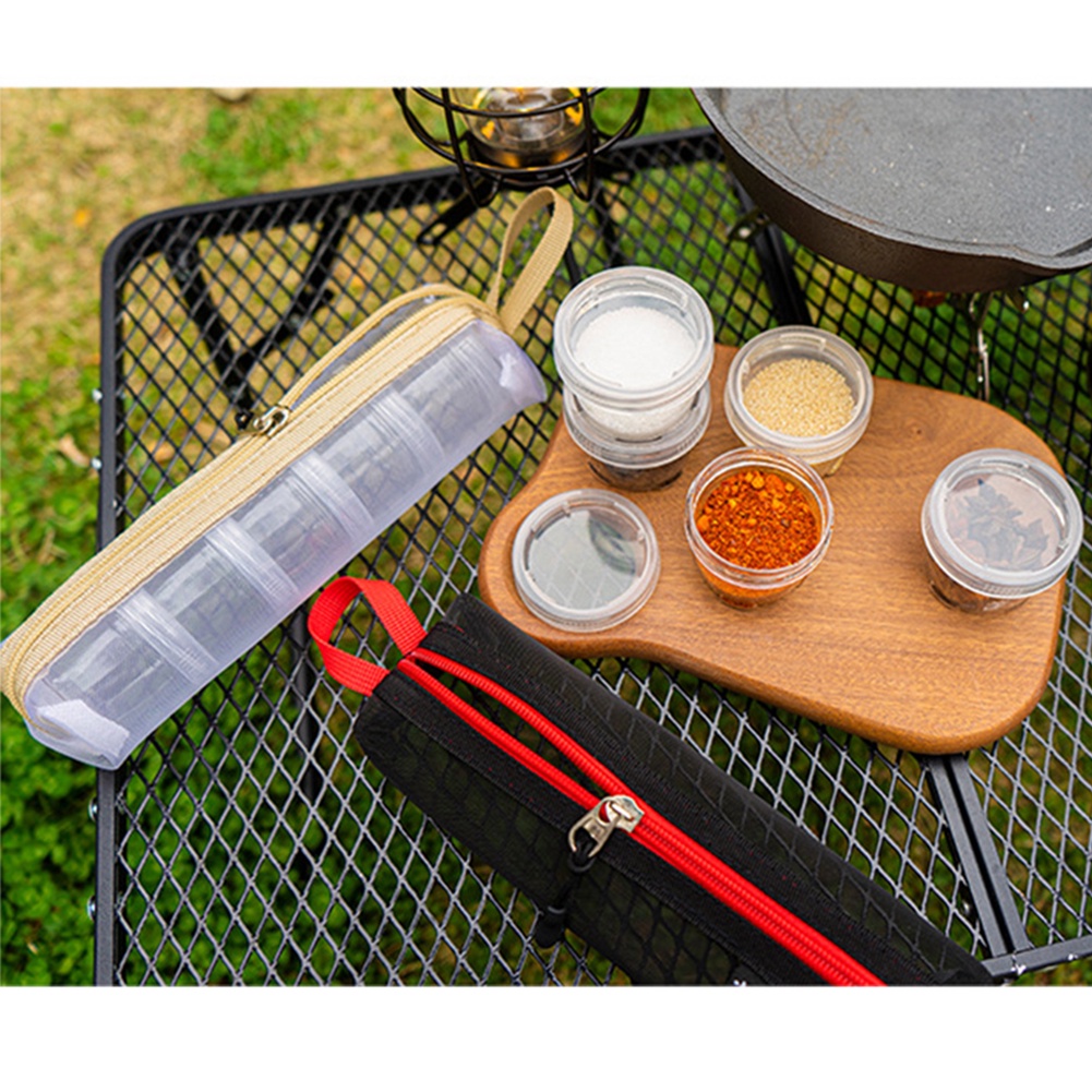 5pcs/set Camping Spice Jar Portable 40ml Camping BBQ Picnic Seasoning ...