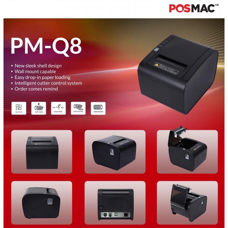 POSMAC PM-Q8 Thermal Receipt Printer. Suitable for POS Cashier ...