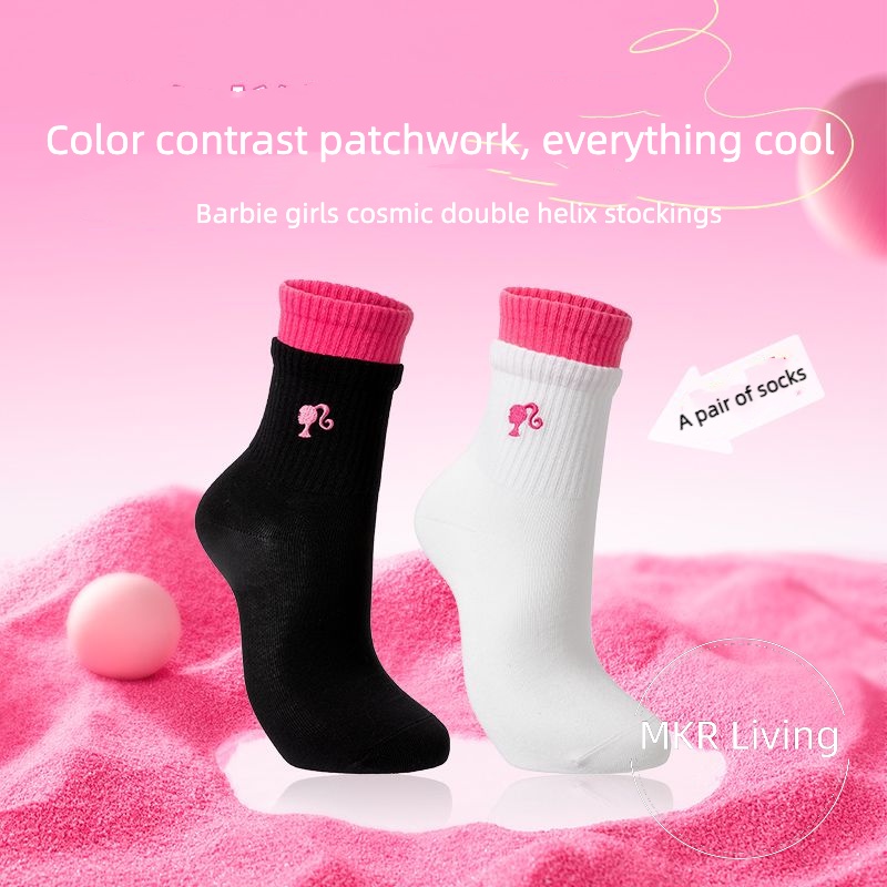Miniso MINISO Premium Product Barbie Girl Universe Dark Calf Socks ...