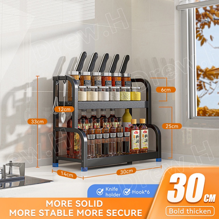 Kitchen Spice Rack Kitchen Rak Dapur Rak Rempah Stainless Steel ...