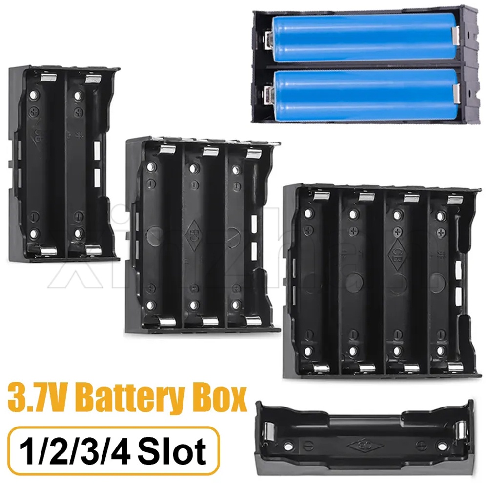 3.7V Batteries Holder Storage Box / 1 2 3 4 Slots ABS 18650 Battery ...