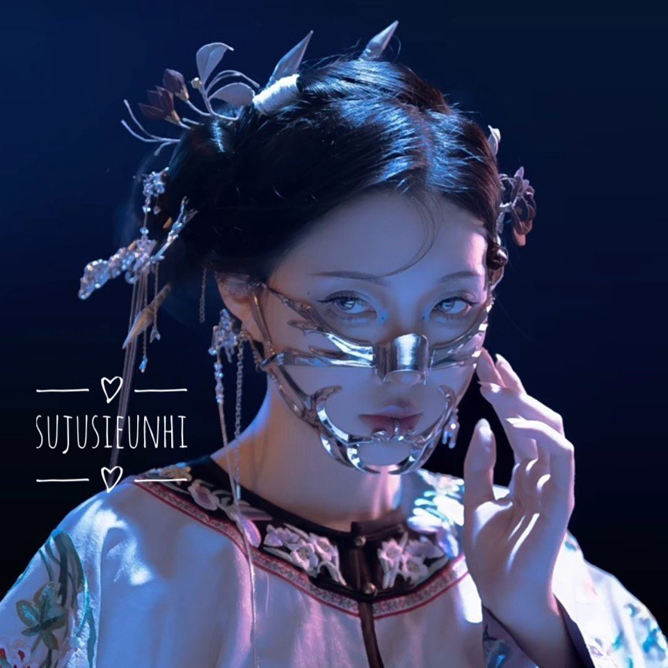 Cyberpunk metal chin mask for photography special design with ...