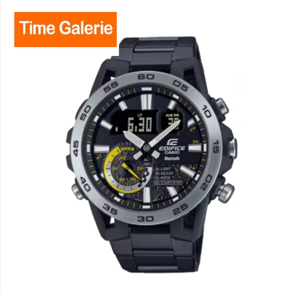 CASIO EDIFICE Black Stainless Steel Band Men Watch ECB-40DC-1A | Shopee ...