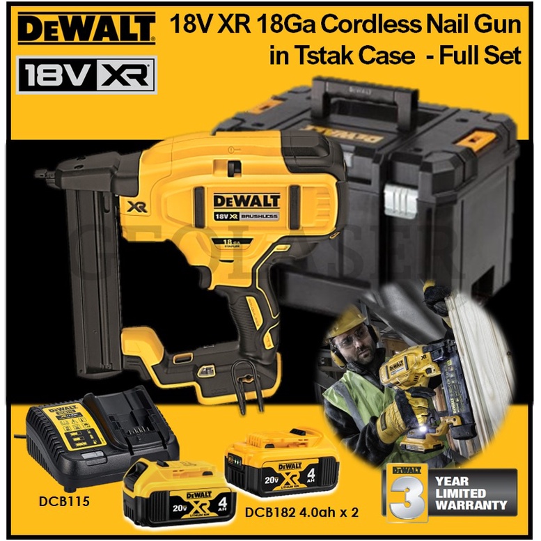 Dewalt 18V XR Brushless Cordless 18Ga Finish Nailer Nail Gun Minibrad ...