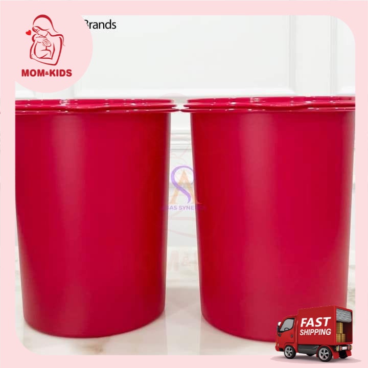 Tupperware 10L Tall Canister Dark Blue Merah Maroon Bekas Keropok Giant ...
