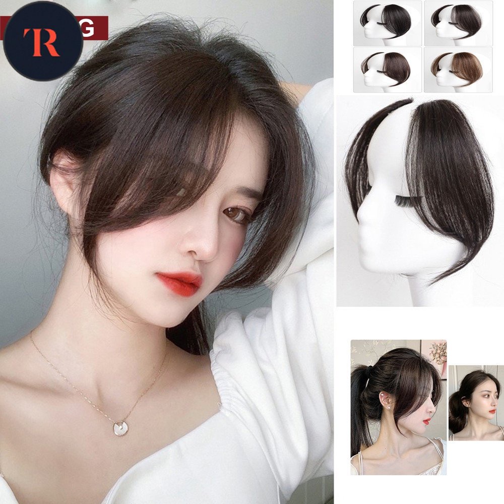 TR- 2Pcs Side Bangs Clip Hairpiece Invisible Seamless Left and Right ...