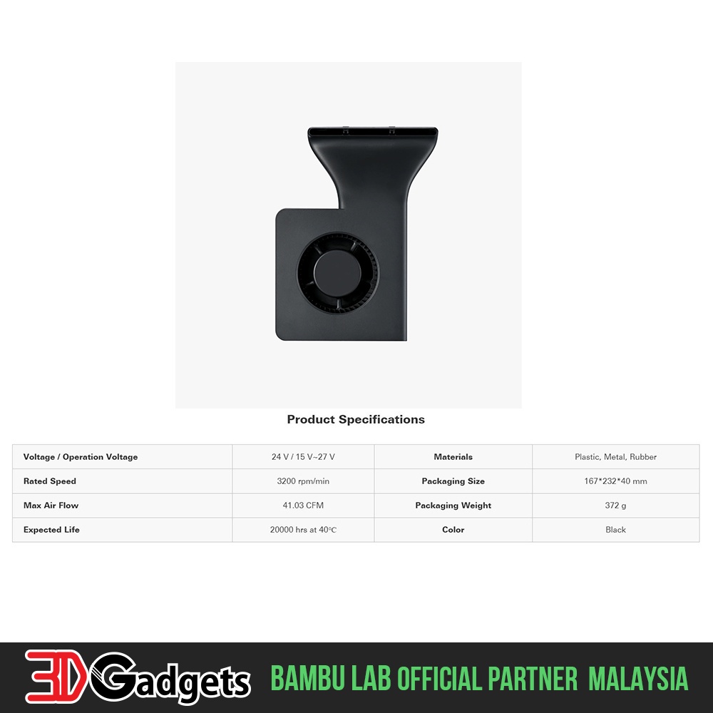 Bambu Lab X1 Series Auxiliary Part Cooling Fan FDM 3D Printer | Shopee ...