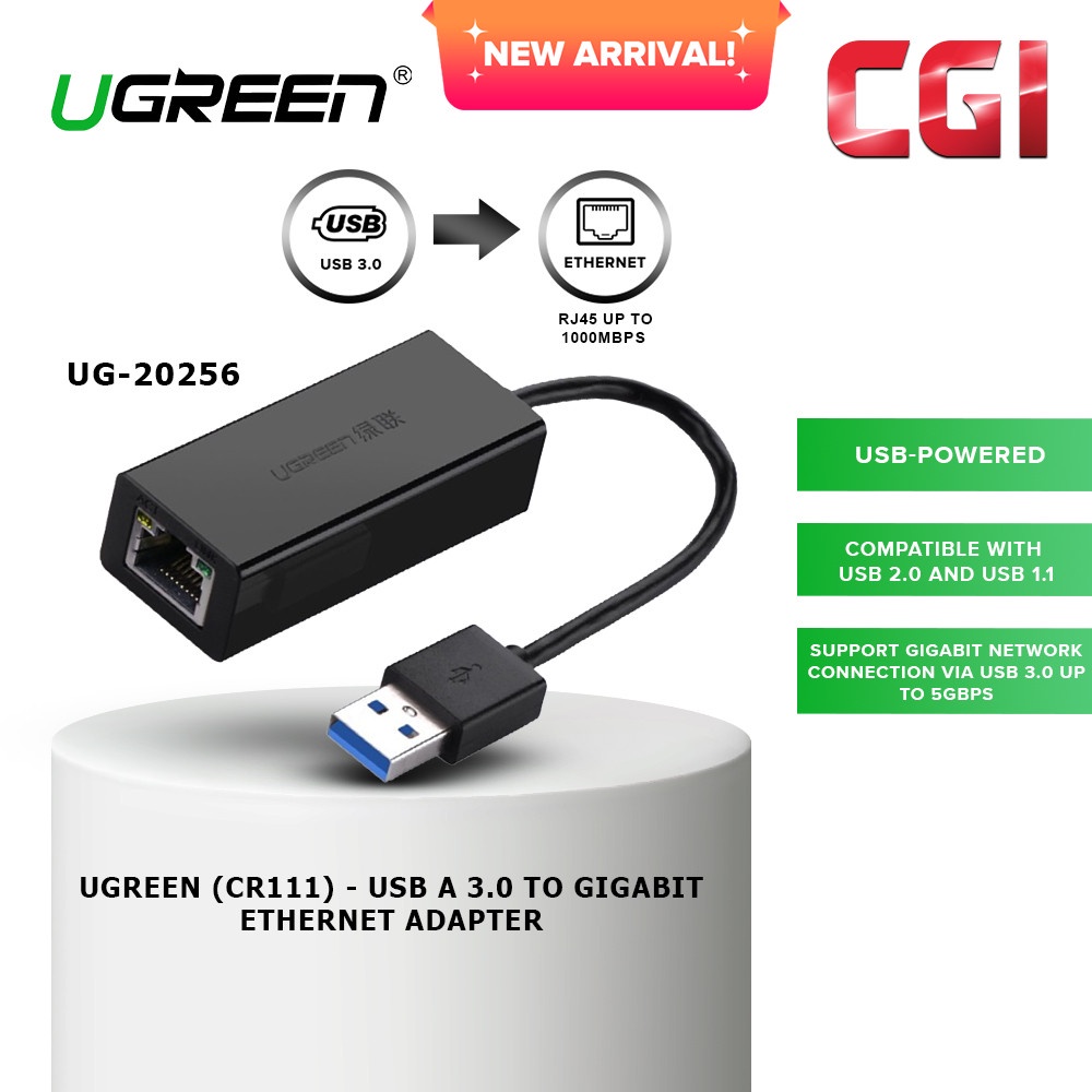 Ugreen USB A 3.0 to Gigabit Ethernet Adapter CR111 20256 | Shopee Malaysia