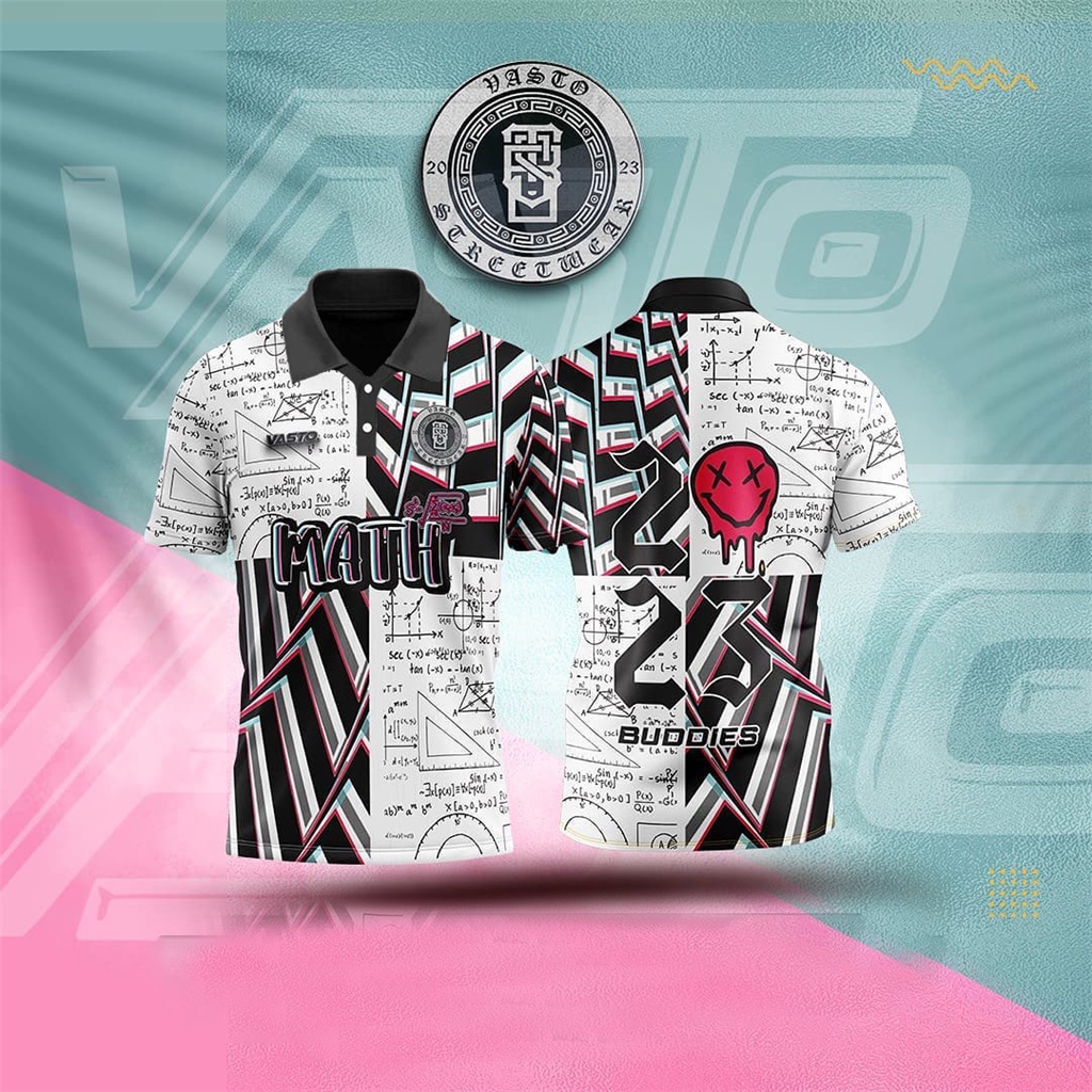MATH JERSEY 2023 RETRO COLLAR JERSEY Baju Lelaki Baju Jersey Viral ...