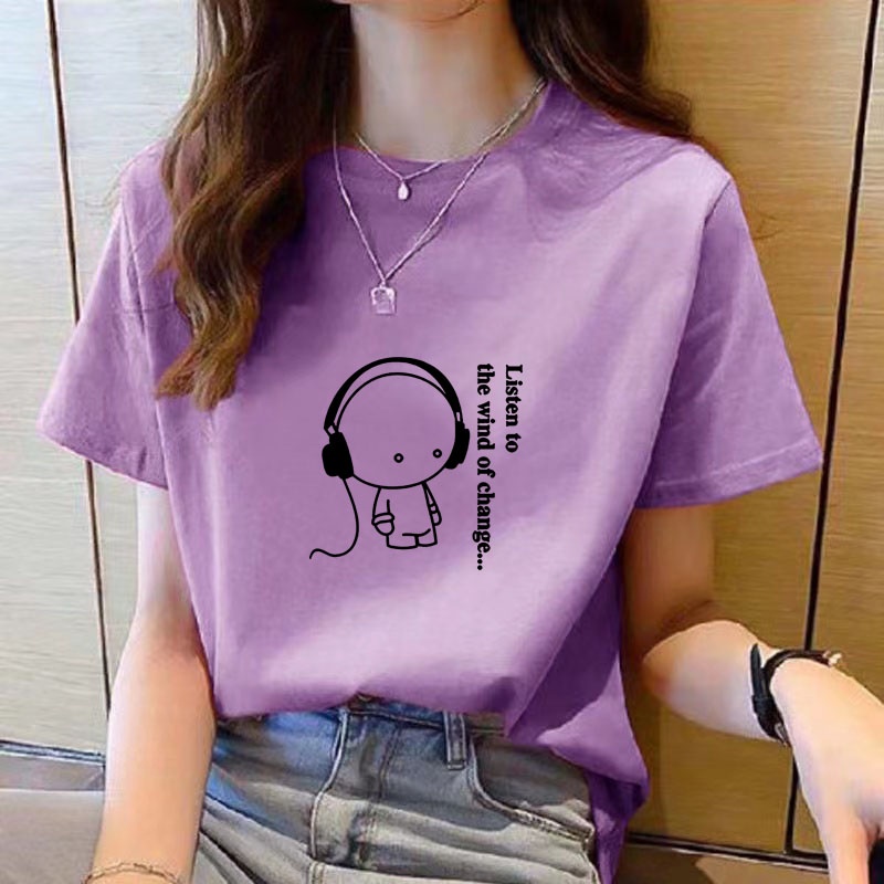 女生衣服时尚休闲上衣女韩版 t shirt women top short sleeve t shirts New Korean t ...