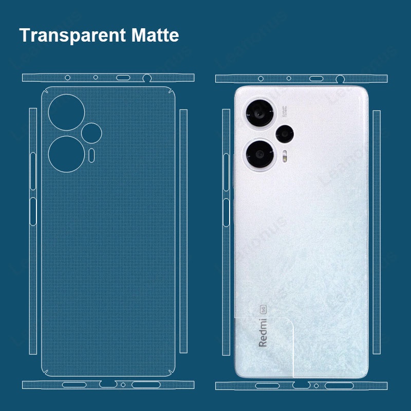 Transparent Matte Decal Skin for Xiaomi POCO F5 X6 Pro Back + Side ...