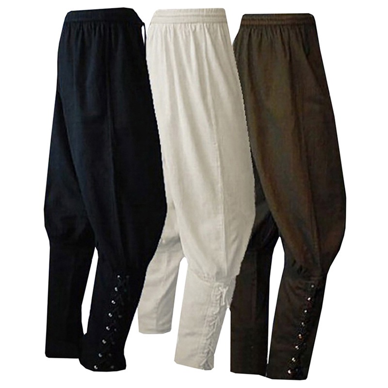 Halloween Mens Stage Cosplay Costume Medieval Pirate Harem Pants Men ...