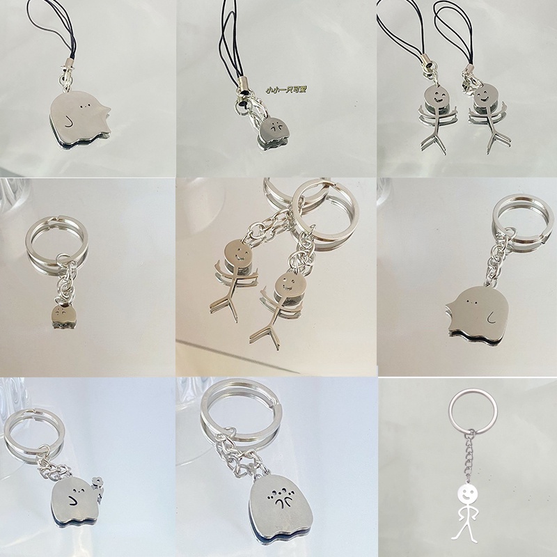 Ghost Couple Keychain Pendant Cute Student Friend Accessories | Shopee ...
