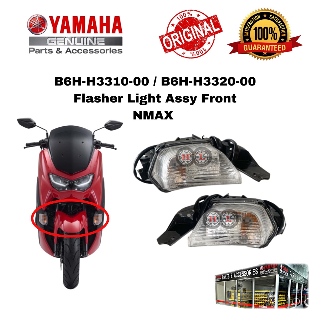 YAMAHA FRONT FLASHER LIGHT ASSY NMAX 155 ORIGINAL ( B6H-H3310-00 / B6H ...