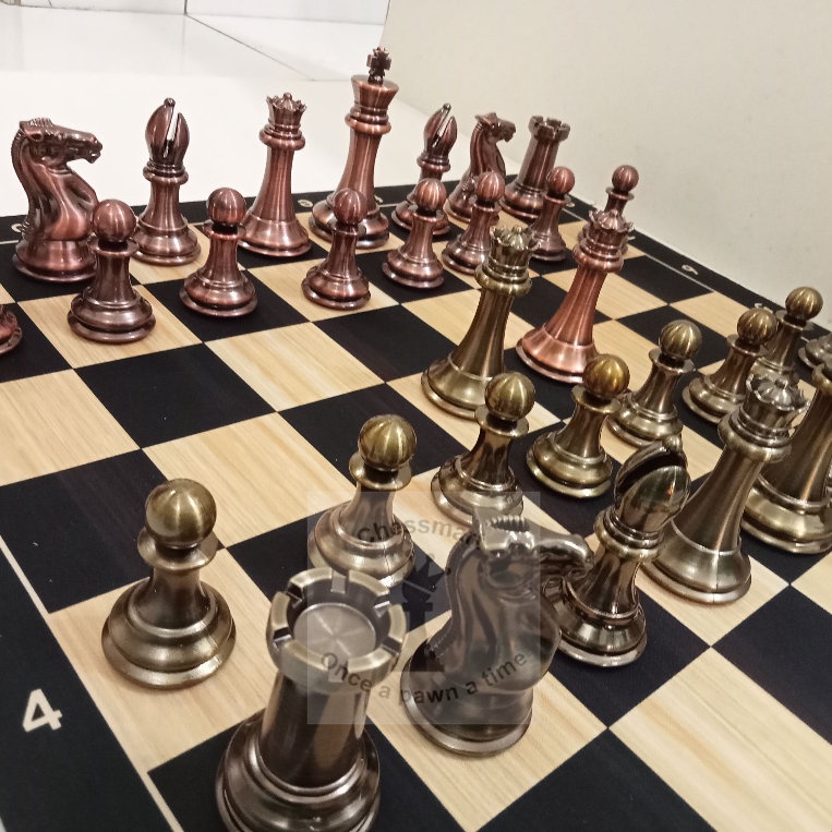 Tournament High-Quality Staunton Cyan& Bronze Quadruple Weighted Zinc ...