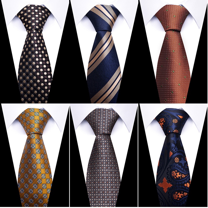 Men Slim-fit Tie Business Formal Tie Polyester Groom Wedding Festive ...