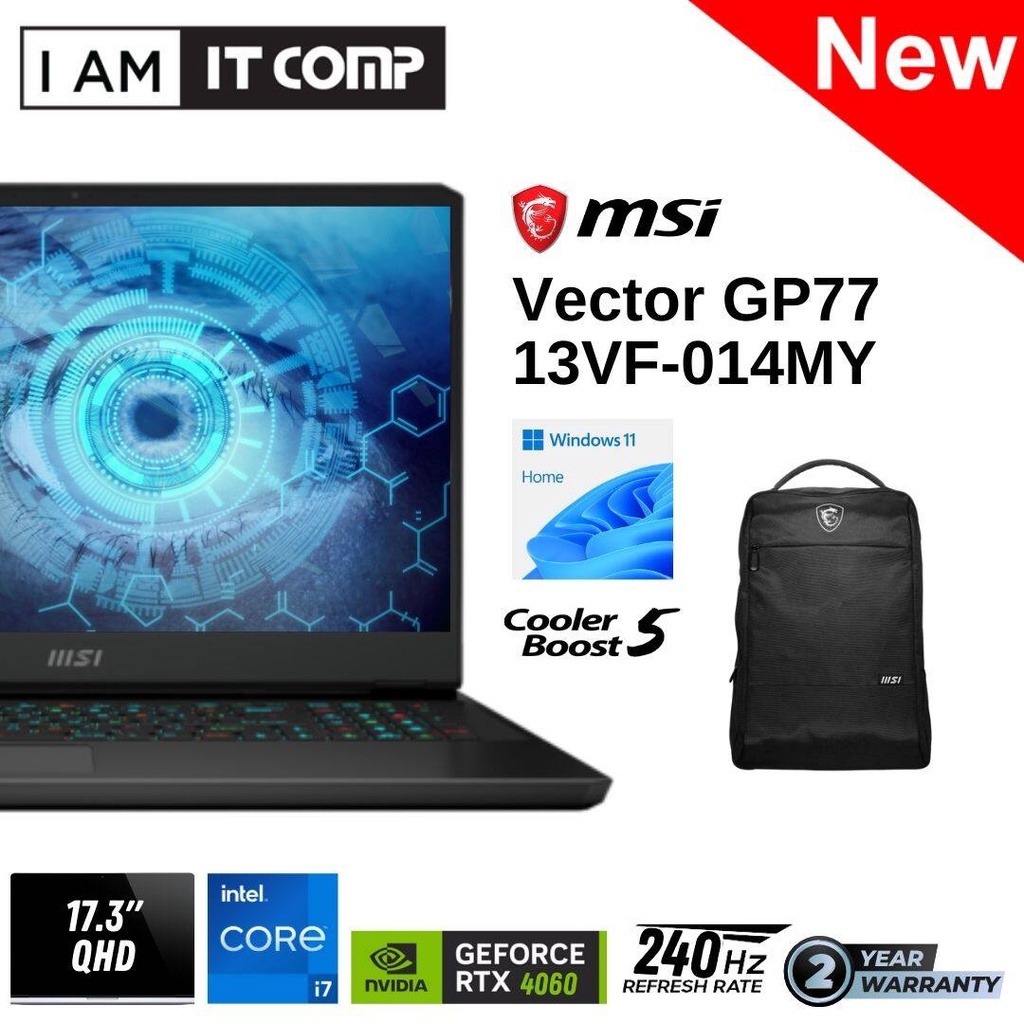 MSI Vector GP77 13VF-014MY 17.3" QHD Gaming Laptop (i7-13700H/16GB/2TB ...