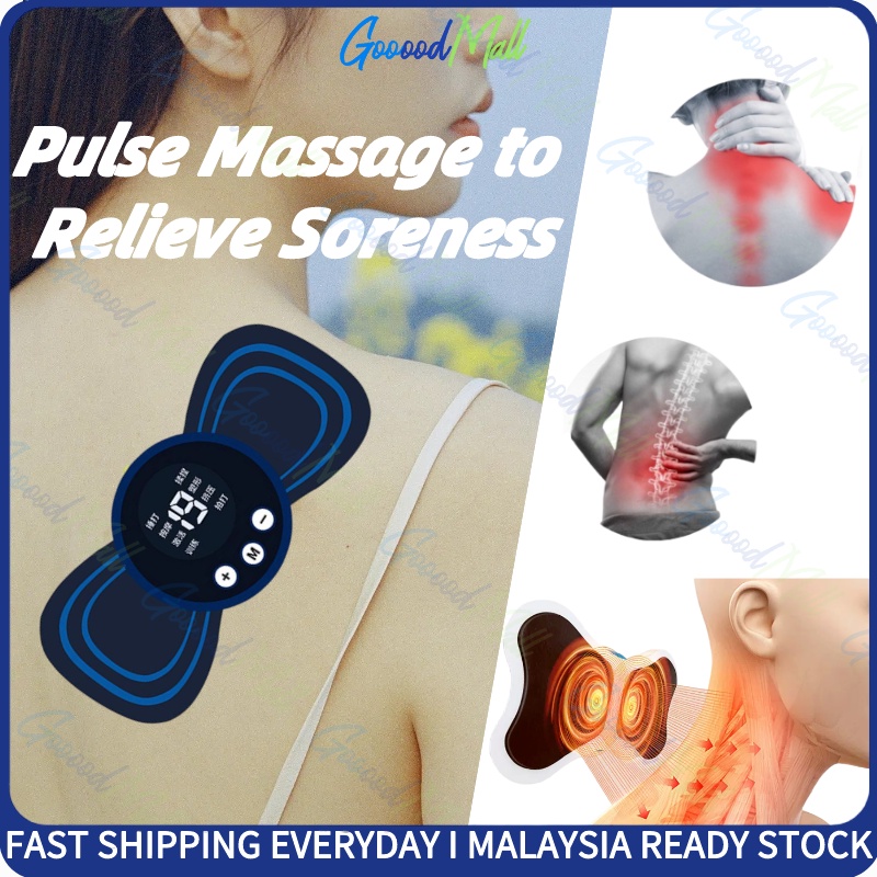 READY STOCK EMS Portable Electric Pulse Neck Massager Cervical of Back ...