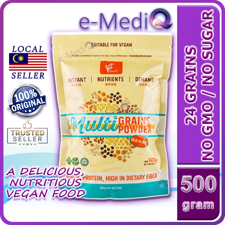 Fitwell Multi 24 Grains Powder Vegetarian Sugar Free Breakfast (综合谷类粉) 500g (Exp: Nov/2026 ...