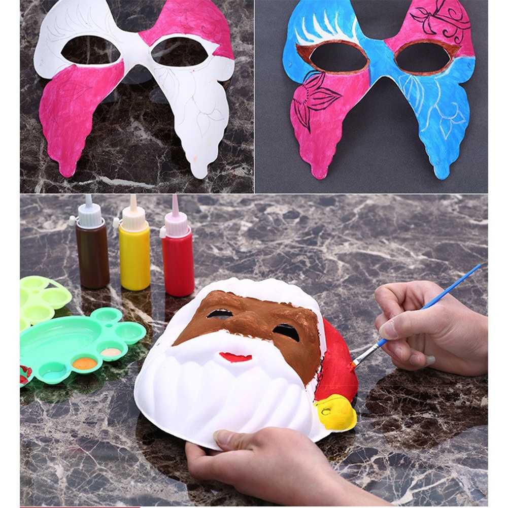 White Paper Masks Half Face Masquerade Masks DIY Party Mask Mardi Gras ...