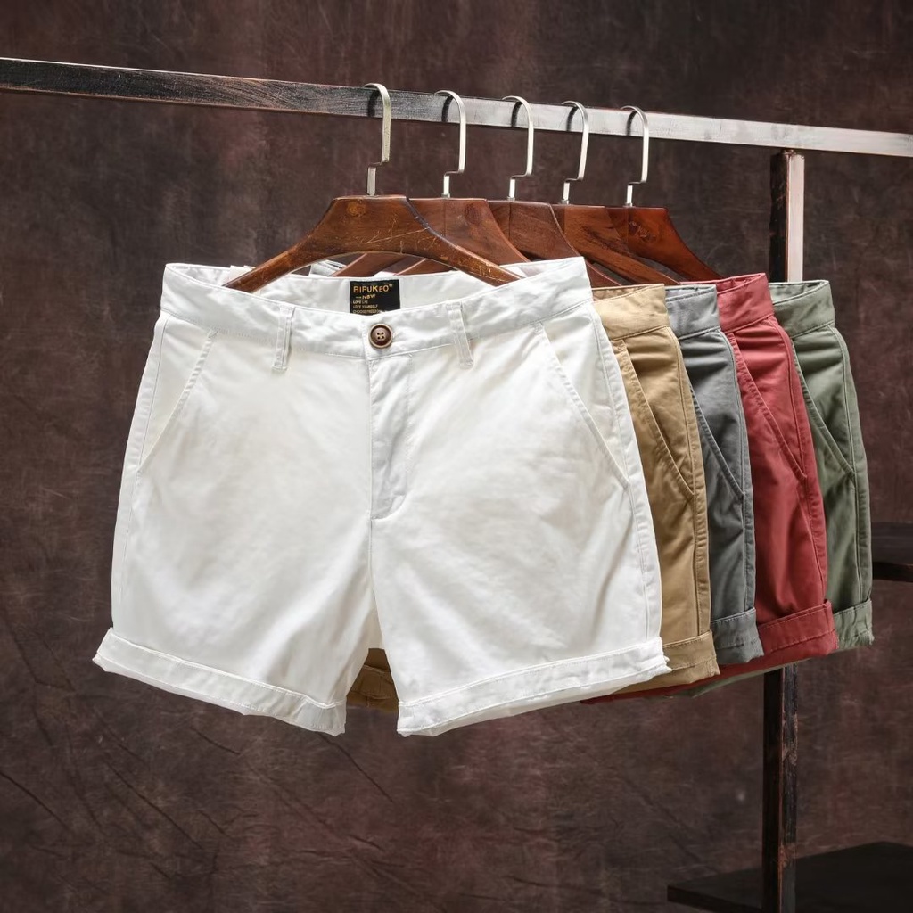 Summer Men's High-Quality Pure Cotton Casual Shorts Plus Size Korean ...