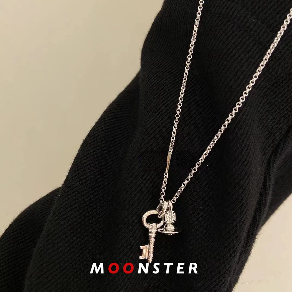 Western Empress Dowager Vivian Saturn Key Necklace Couple's Same ...