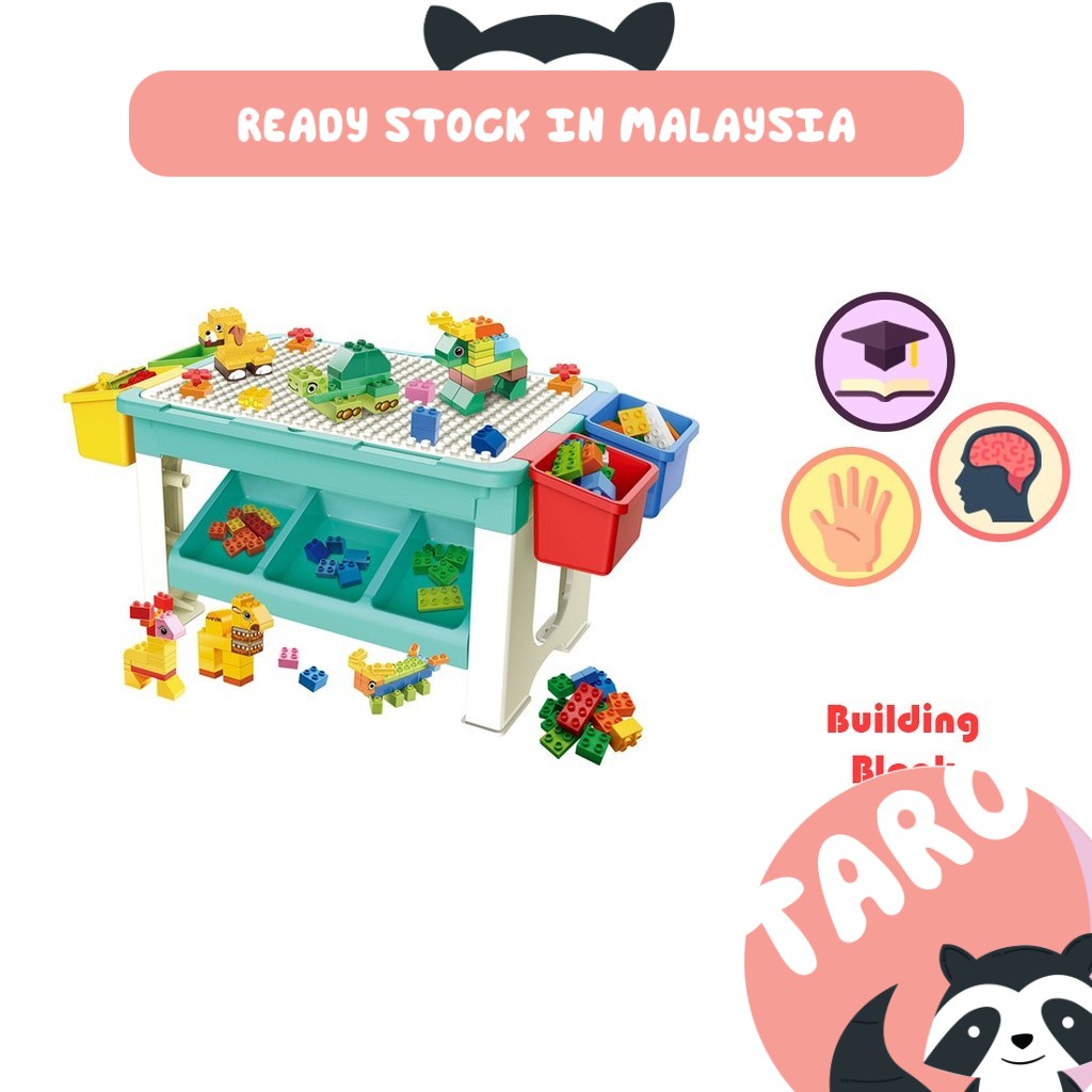 TARO Multi Function 3 in 1 Study Learning Drawing Table Set Bricks ...