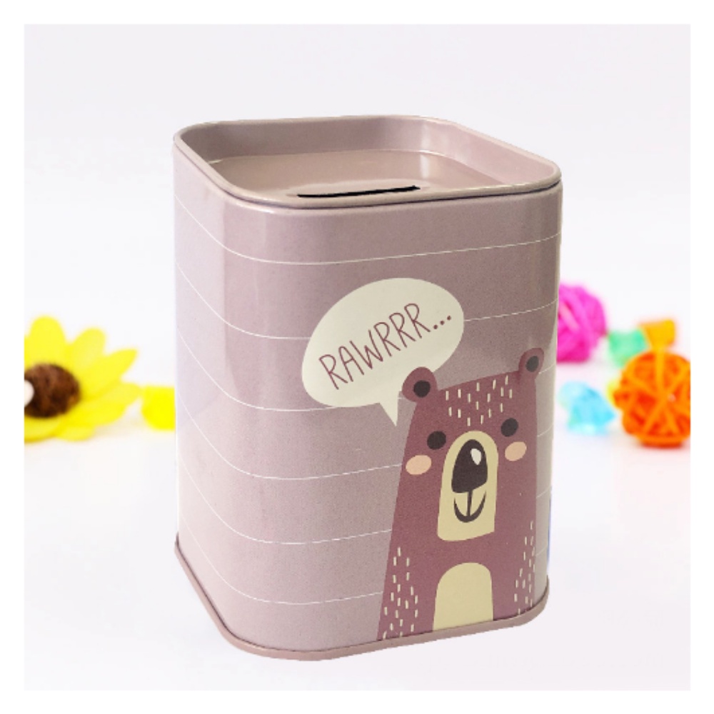 [BSU] Savings Box For Kids Cartoon Design 75g Metal Pen Holder Gift Jar ...