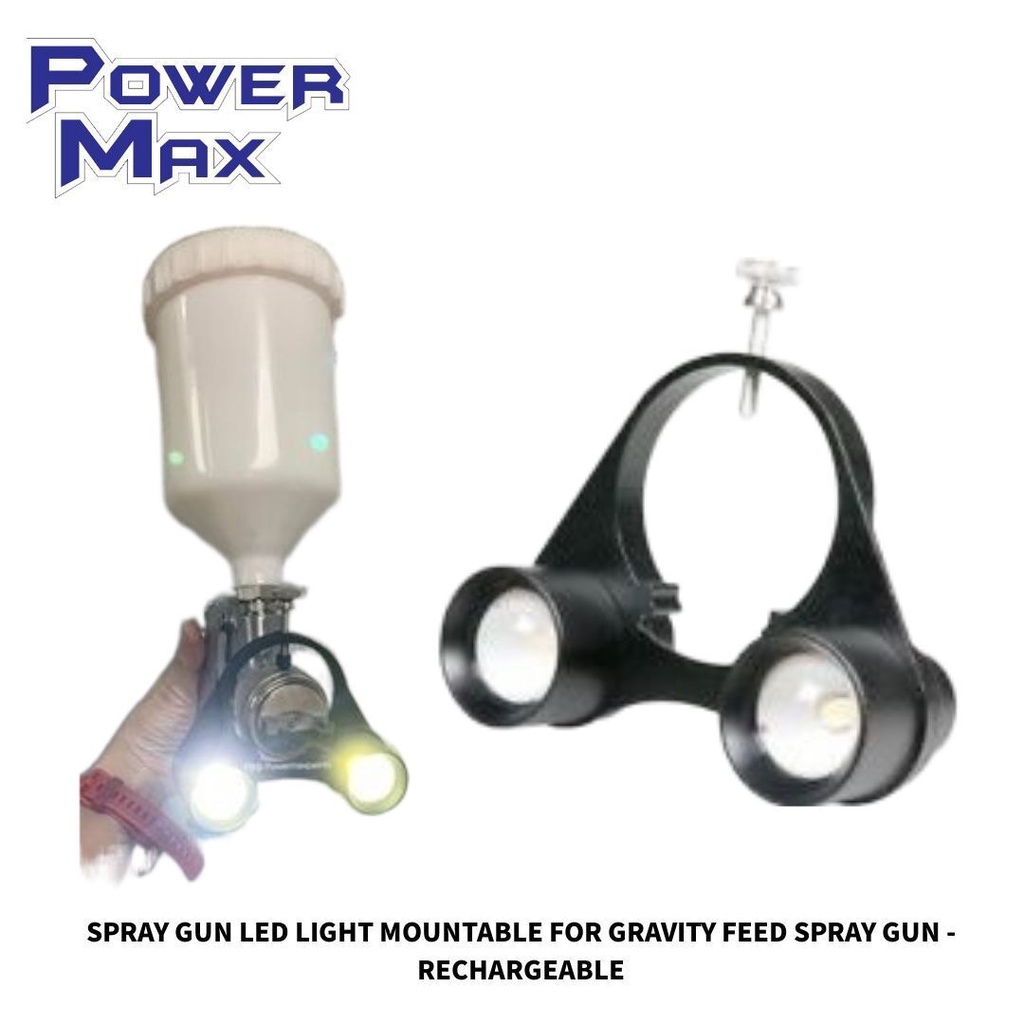 RECHARGEABLE SPRAY GUN LED LIGHT MOUNTABLE FOR GRAVITY FEED SPRAY GUN ...