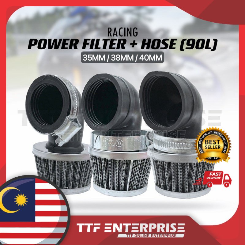 POWER FILTER + HOSE (90L) RACING ( 35MM / 38MM / 40MM ) UNIVERSAL ...